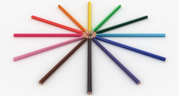 3D realistic colored pencils pose model - TurboSquid 1168951