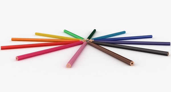 3D realistic colored pencils pose model - TurboSquid 1168951