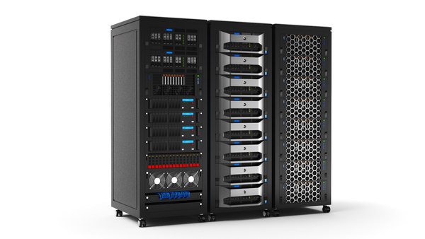 modelo 3d Tres racks de servidores detallados - TurboSquid 2275723