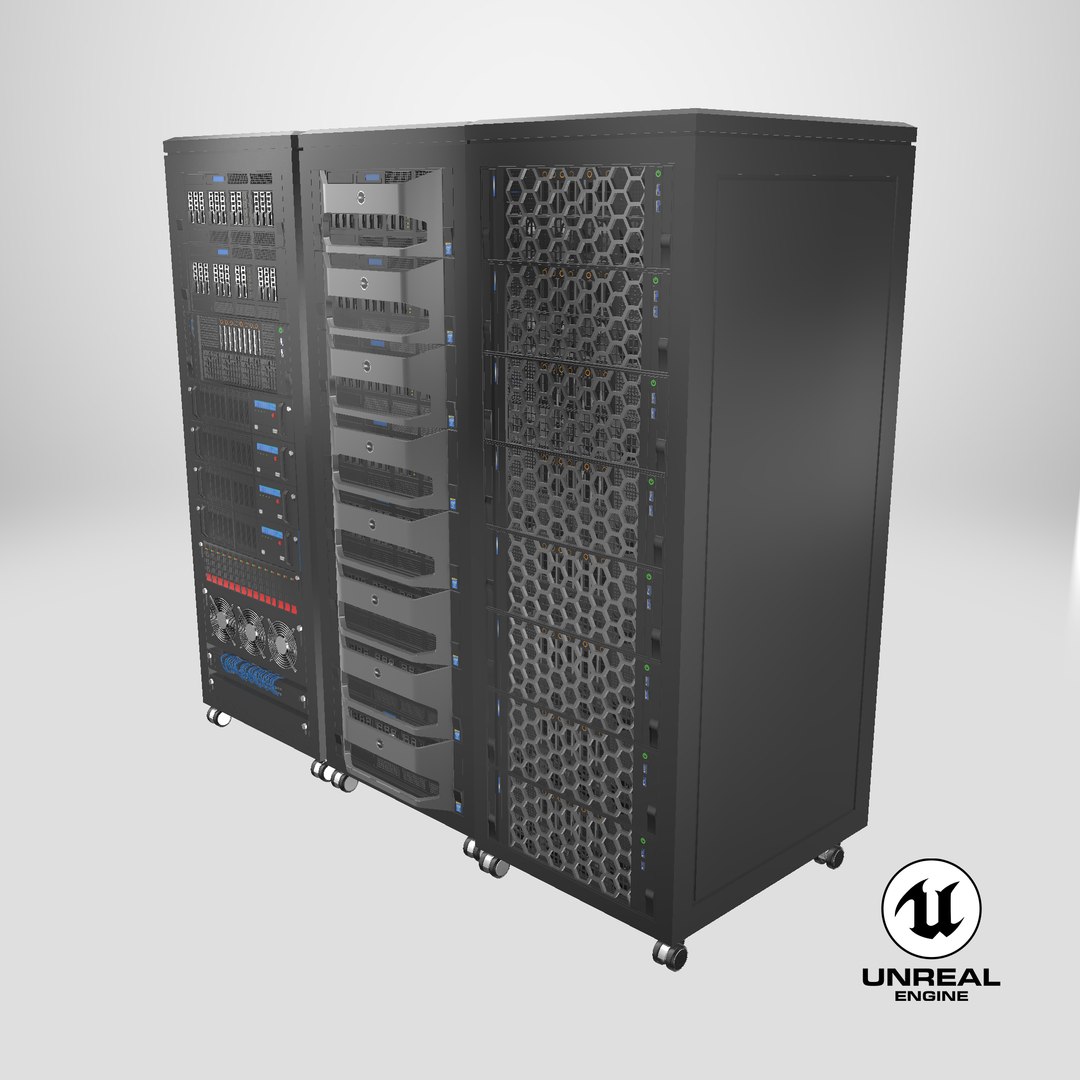 3D Detailed Three Server Racks Model - TurboSquid 2275723