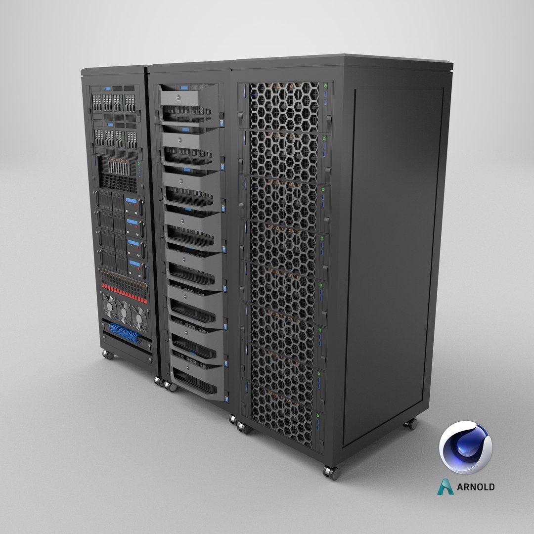3D Detailed Three Server Racks Model - TurboSquid 2275723