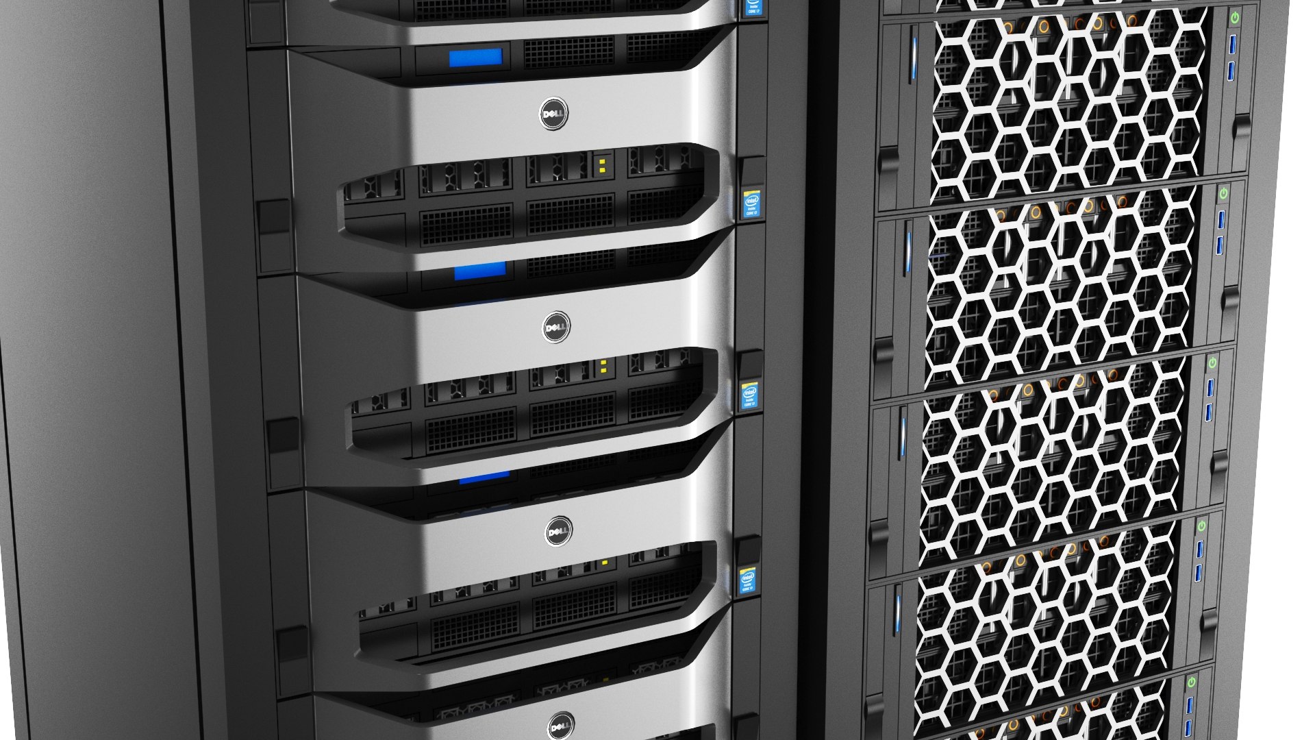 3D Detailed Three Server Racks Model - TurboSquid 2275723