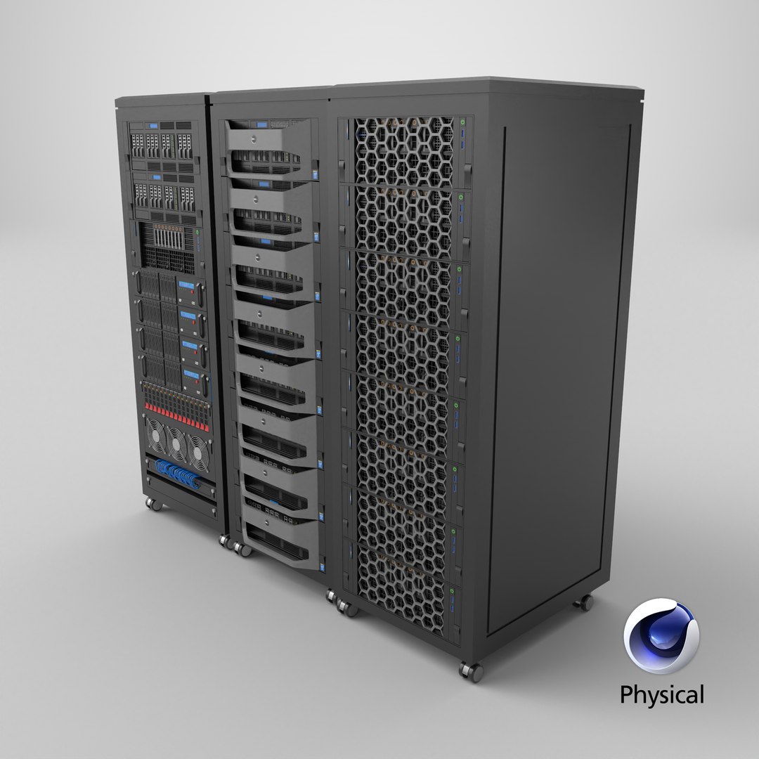 3D Detailed Three Server Racks Model - TurboSquid 2275723