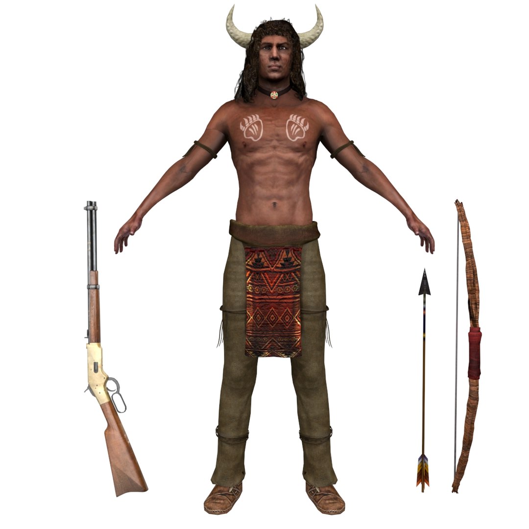 3D Rigged Native American Man Model - TurboSquid 1329441