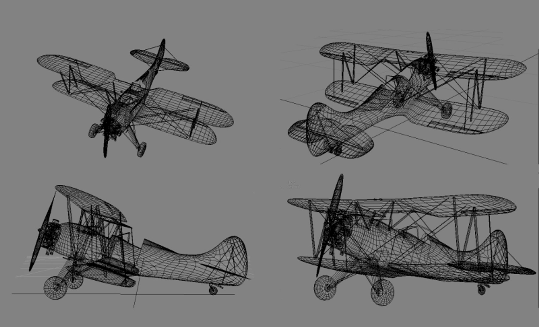 3d Waco Upf-7 Biplane