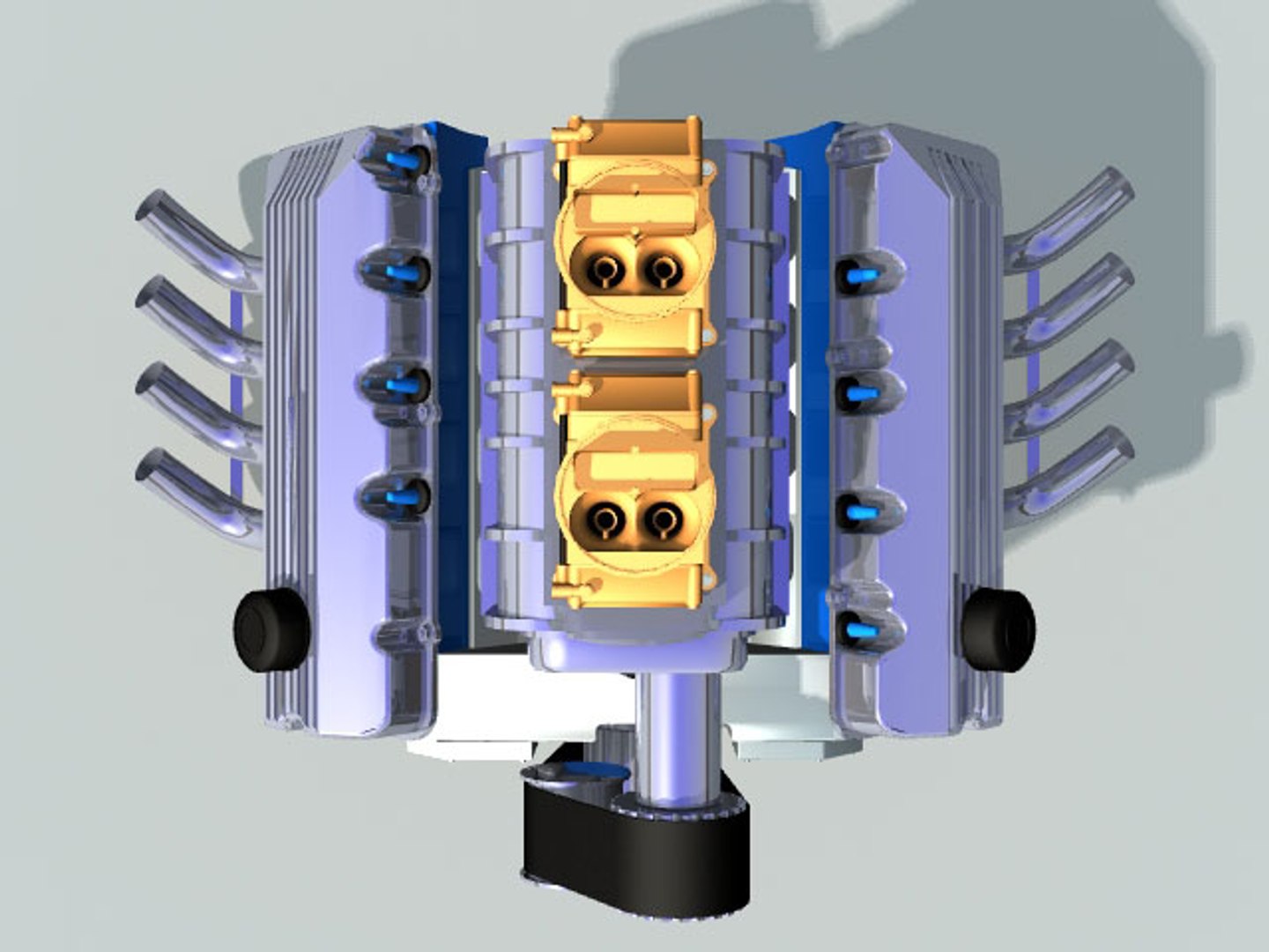 Super Charged V8 Engine 3d Model