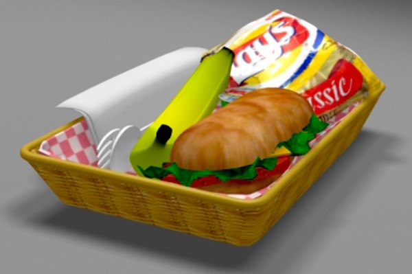3d model basket food