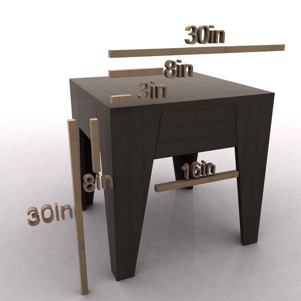 3d model wood table
