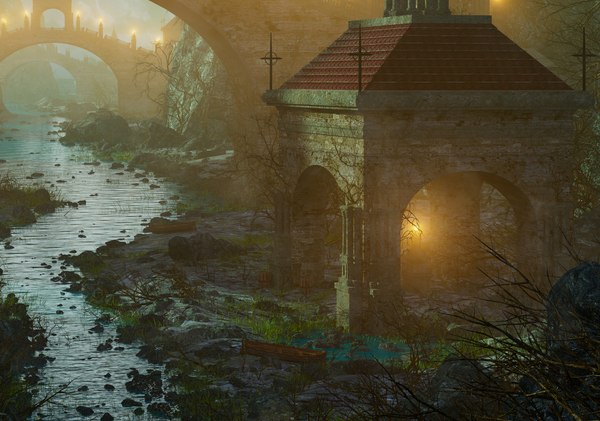 3D Fantasy Bridge River model - TurboSquid 2020788