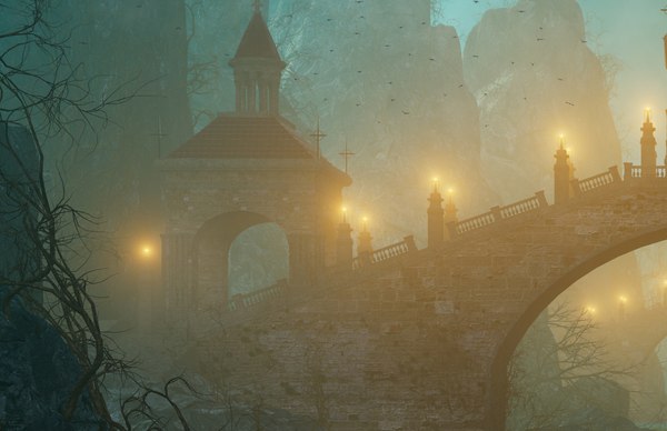 3D Fantasy Bridge River model - TurboSquid 2020788