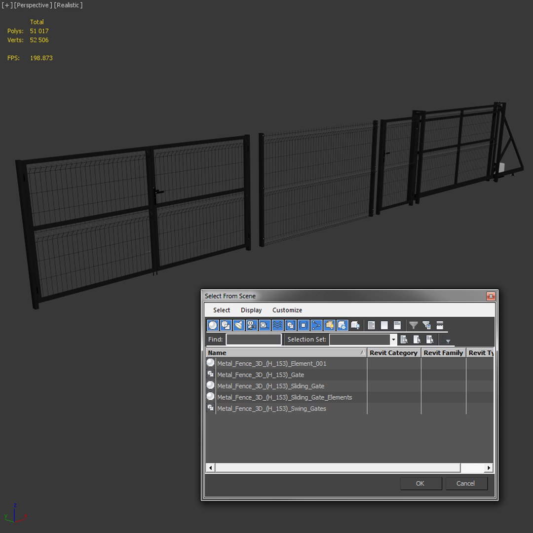 3D Metal Fence 3D H - 153 Model - TurboSquid 1951307