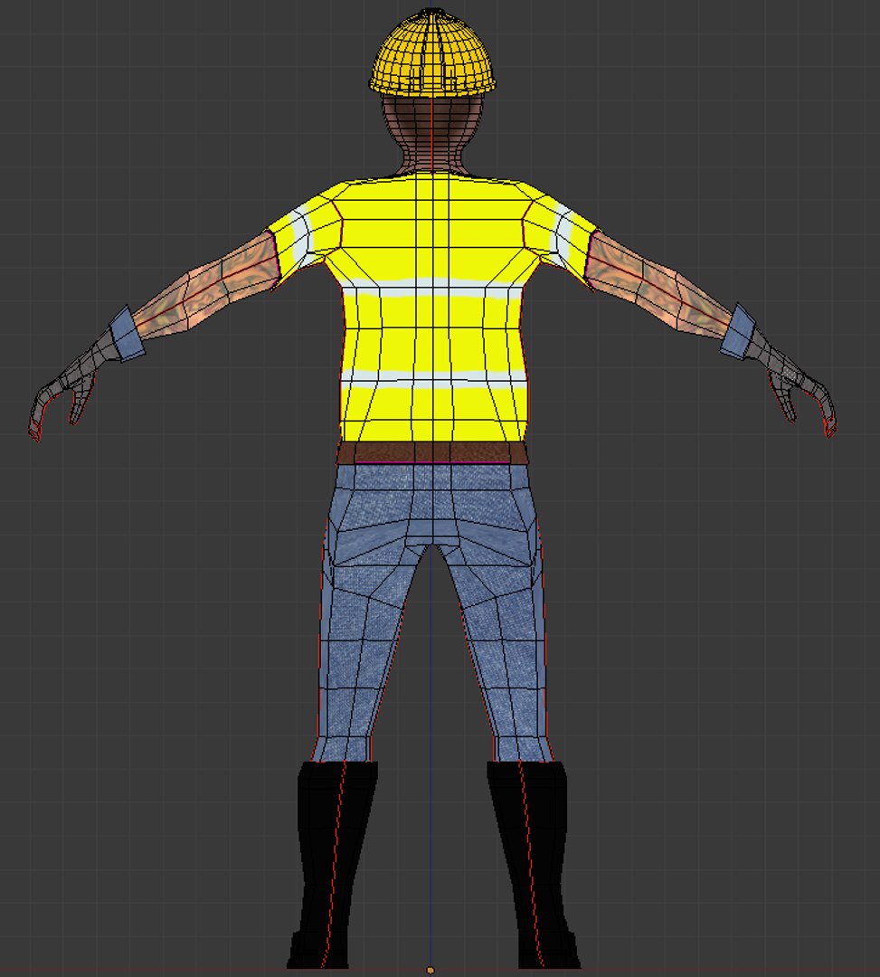 3d Model Worker Construction Work