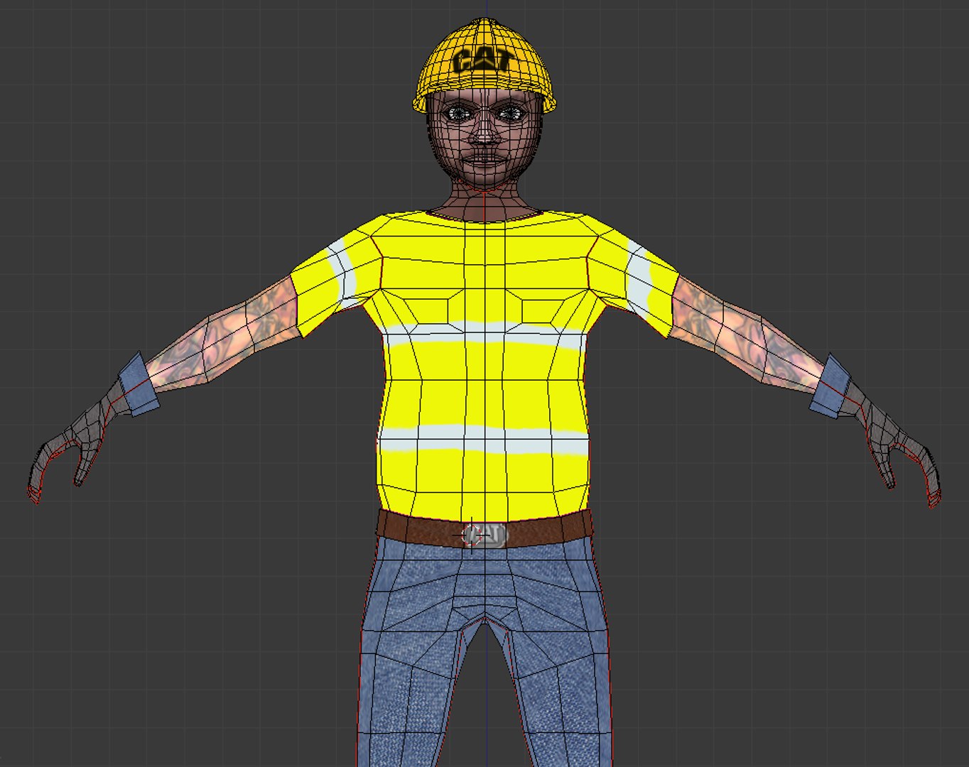 3d Model Worker Construction Work