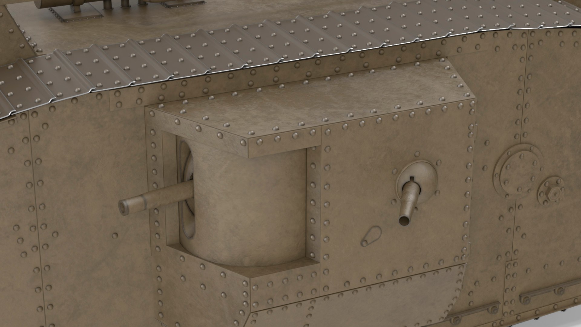 3D Model Tank MK 4 Male Rigged - TurboSquid 2241831