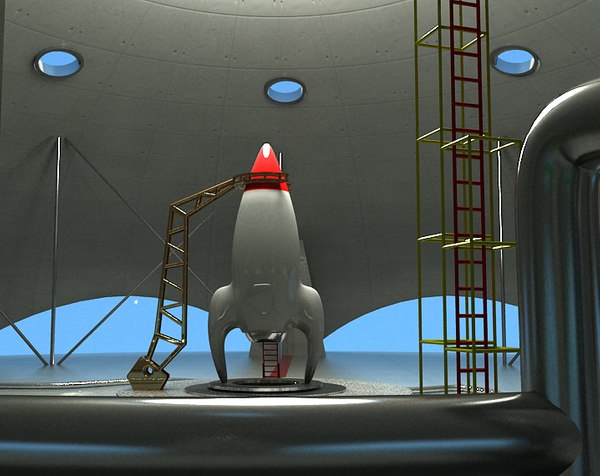 3d cartoon rocket
