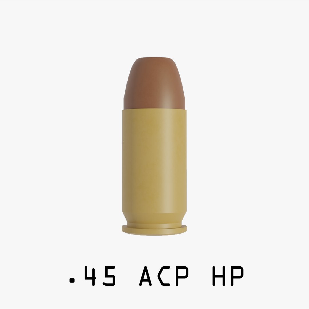 45 ACP HP Cartridge Model - TurboSquid 2054011