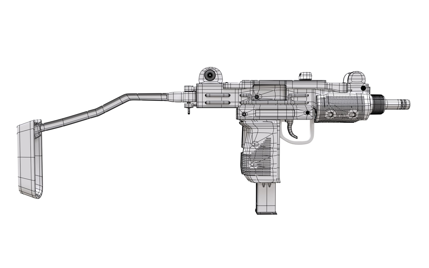 3D Submachine Gun Uzi Model - TurboSquid 1521681
