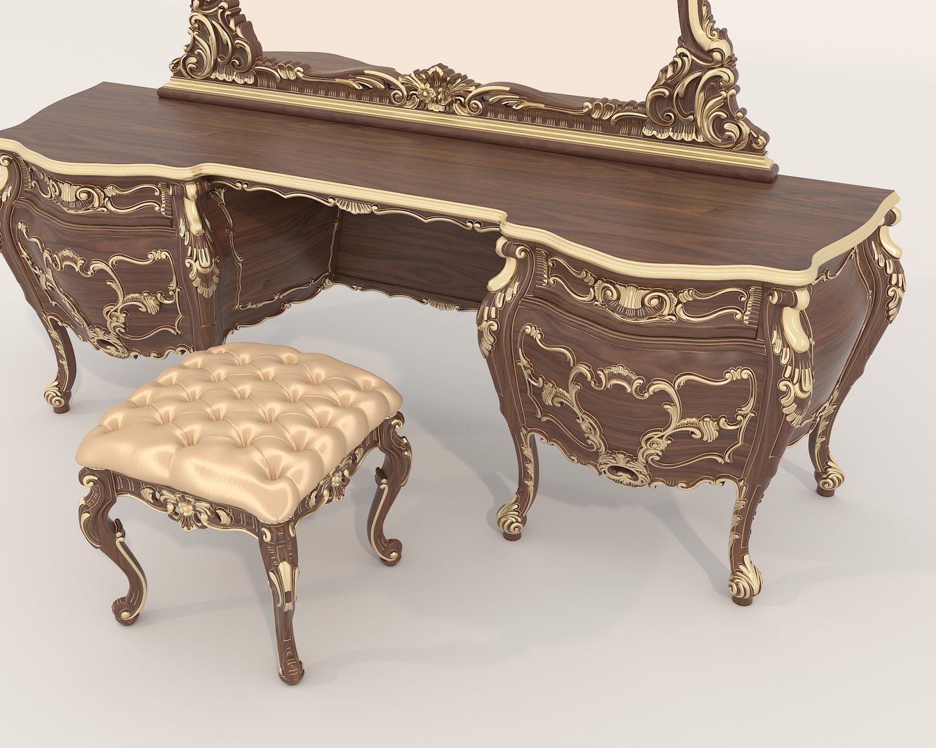 3D Model Classic European Style Dressing Table 25 - TurboSquid 2322700