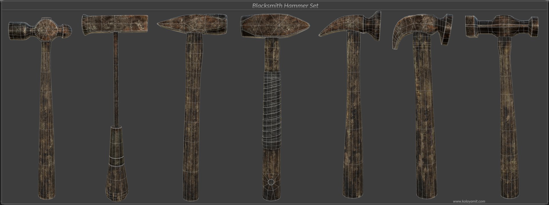 Realistic Blacksmith Hammers 3D Model - TurboSquid 1325901