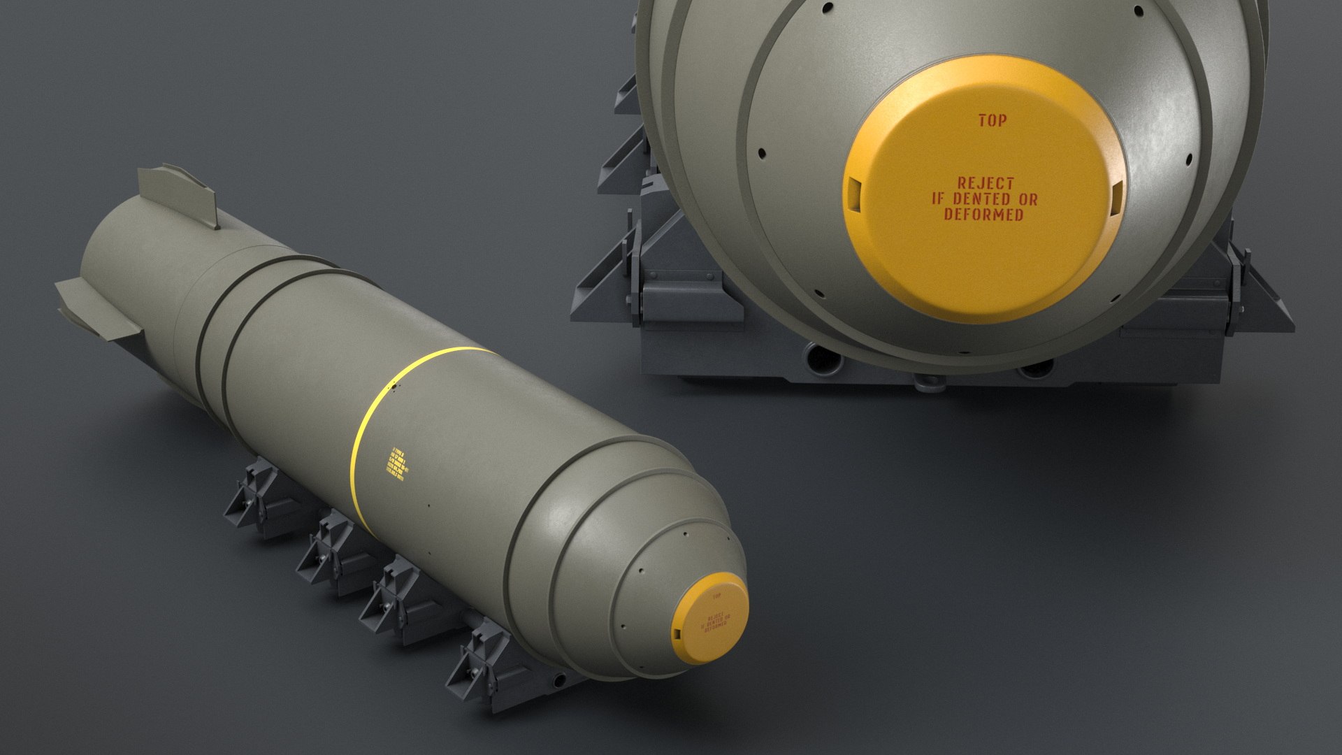MK-17 Bomb In Shipping Trolley 3D Model - TurboSquid 2277702