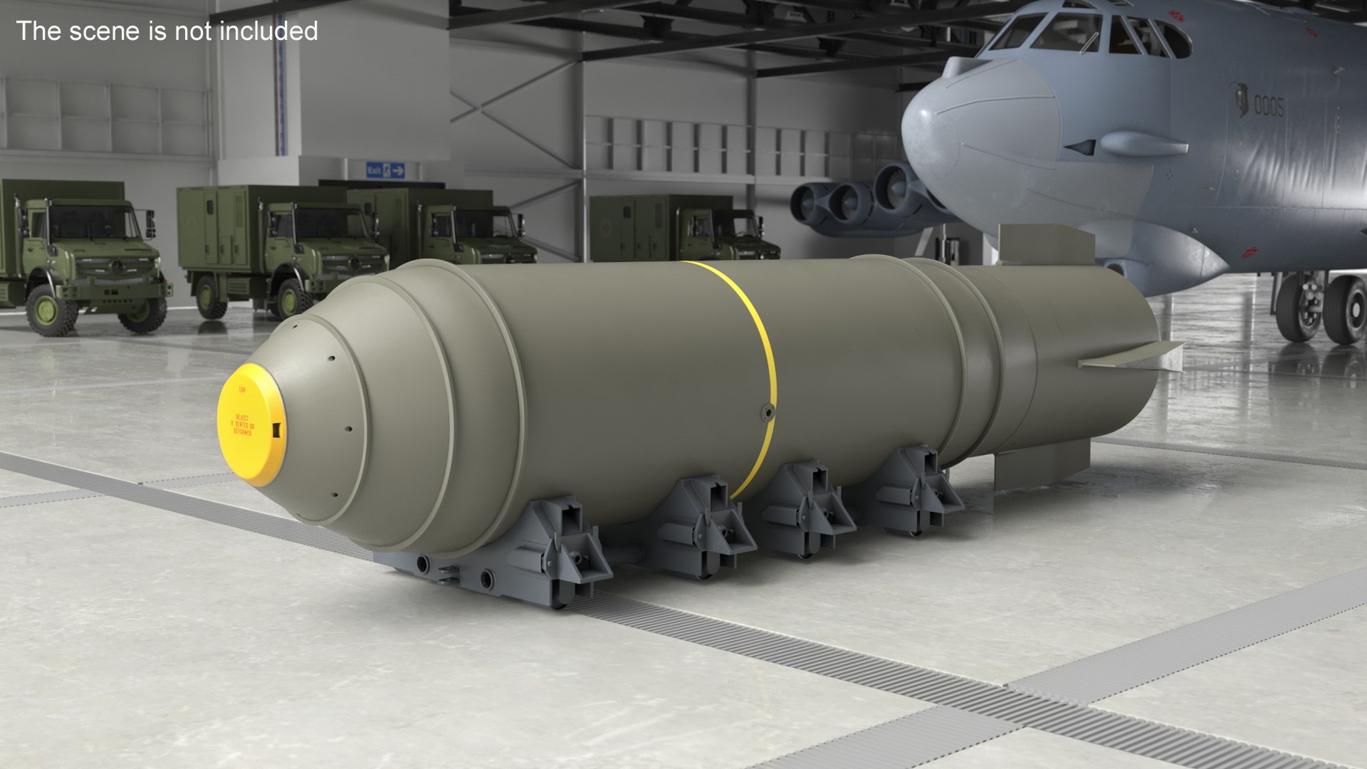 MK-17 Bomb In Shipping Trolley 3D Model - TurboSquid 2277702