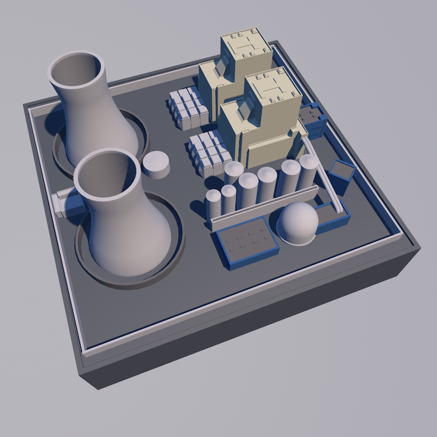 3d mini nuclear power plant model