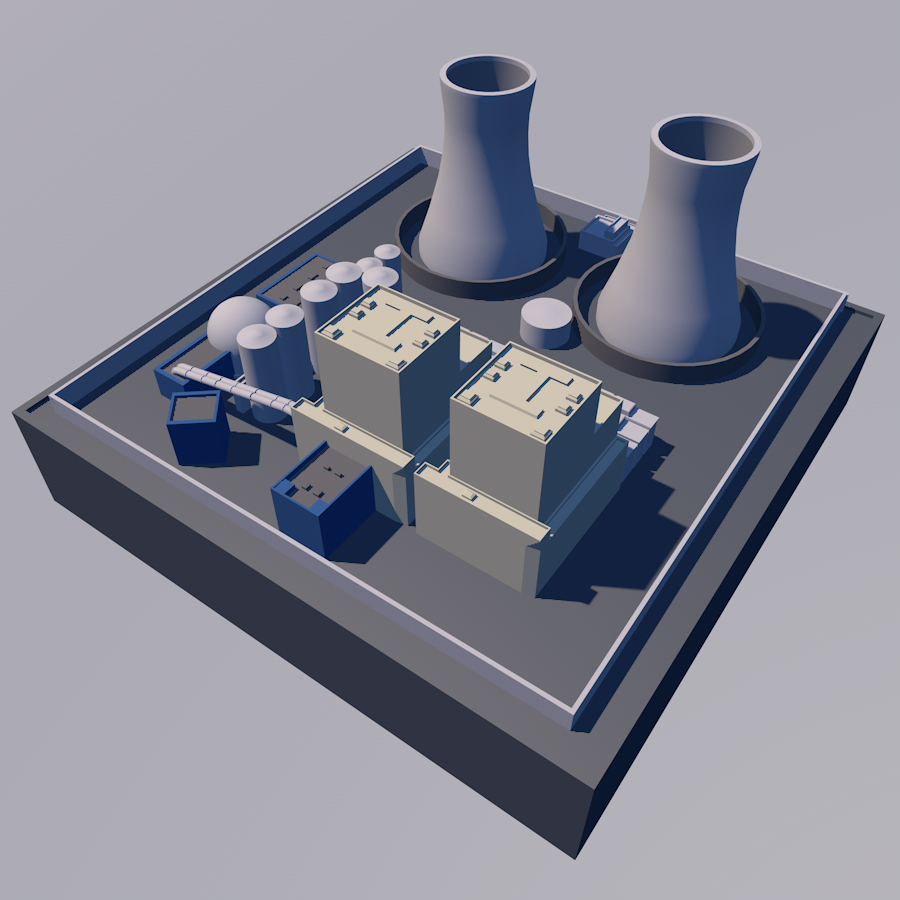 3d mini nuclear power plant model