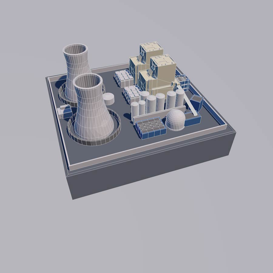 3d mini nuclear power plant model