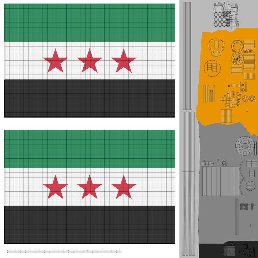 Pole Flag Syria - New Flag Model - TurboSquid 2321223