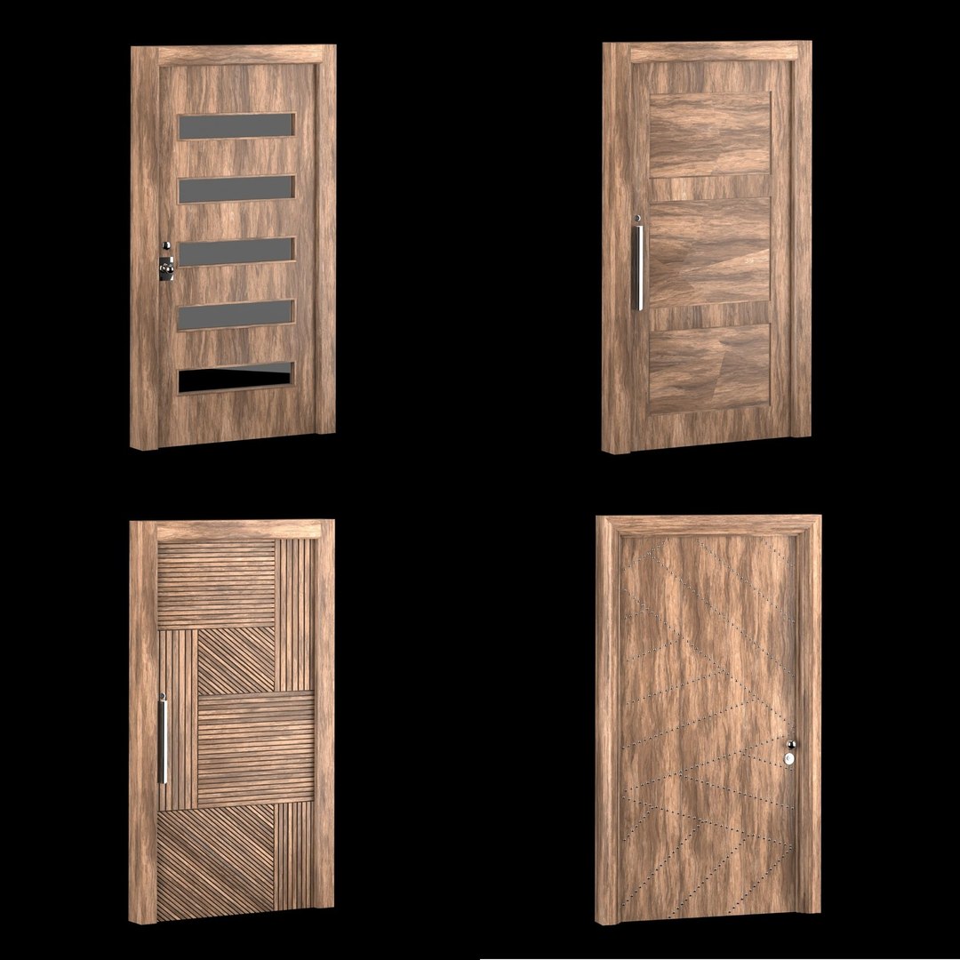 3D Interior-exterior Wooden Door model - TurboSquid 1822104