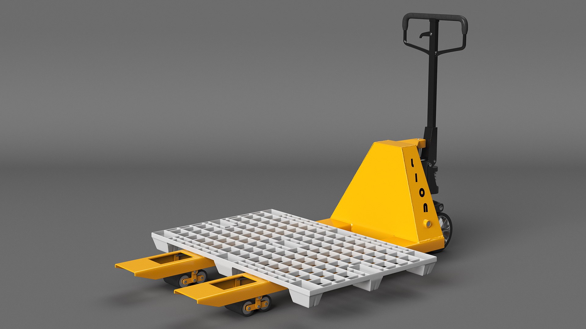 3D Manual Pallet Jacks With Plastic Pallet Model - TurboSquid 2145502