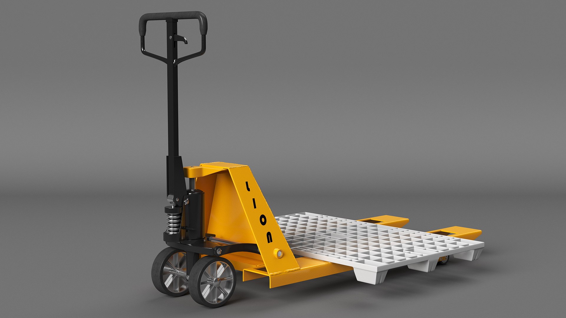 3D Manual Pallet Jacks With Plastic Pallet Model - TurboSquid 2145502