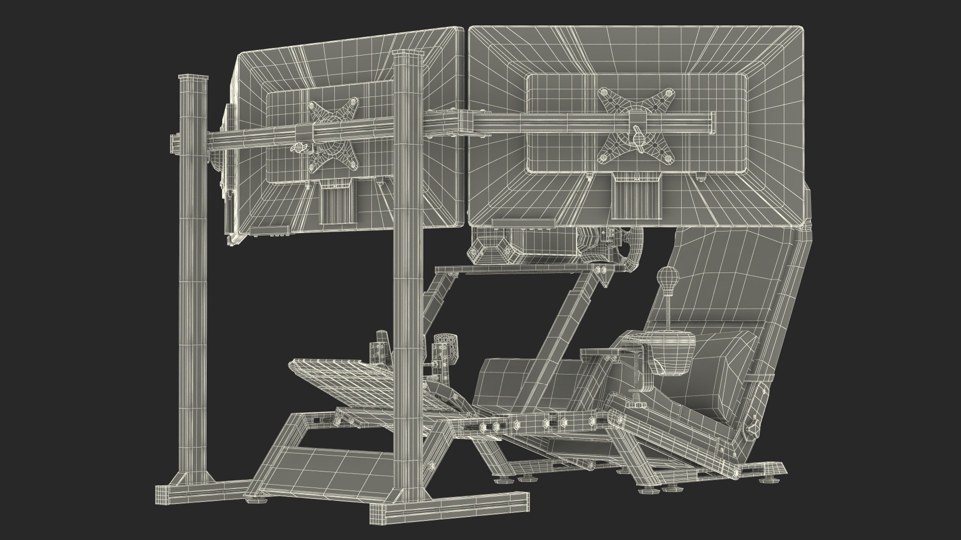 3D F-GT Racing Simulator Cockpit F1 With 3 Monitors - TurboSquid 2073119