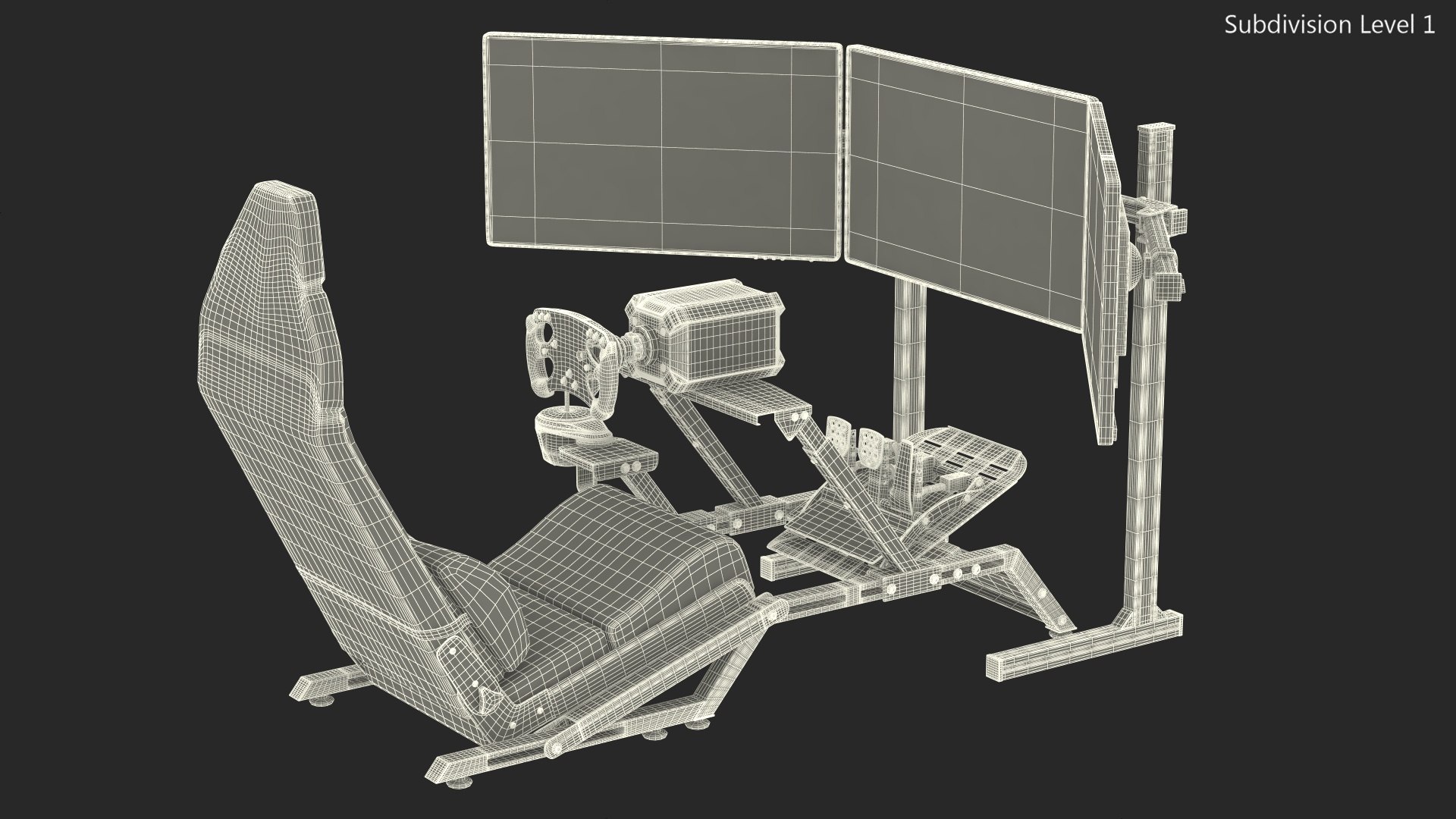 3D F-GT Racing Simulator Cockpit F1 with 3 Monitors - TurboSquid 2073119