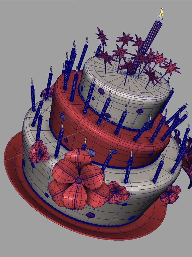 Birthday Cake Balloons Obj