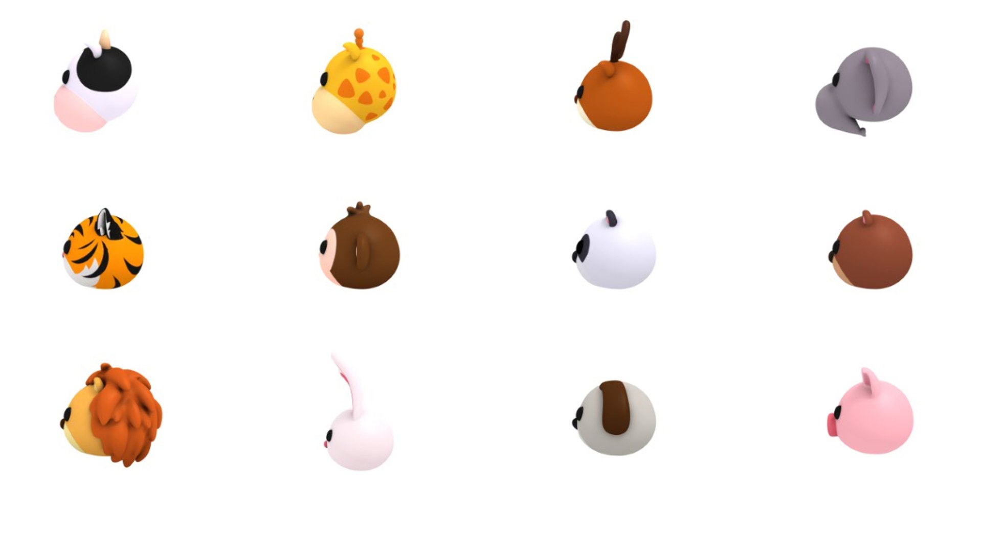 Animal Head Pack Cartoon 3D - TurboSquid 1380917