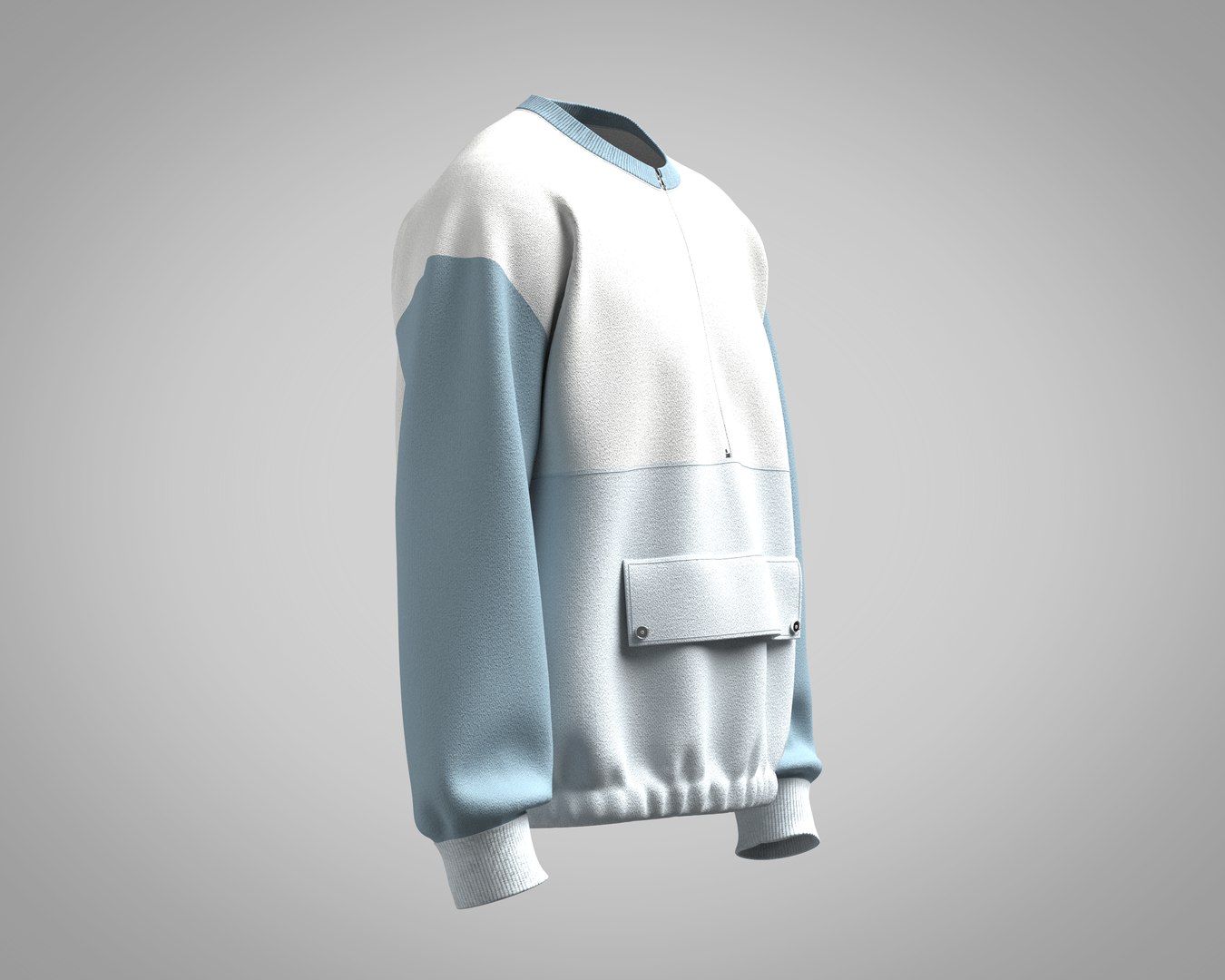 3D Mens Zip Sweatshirt Model - TurboSquid 2047509