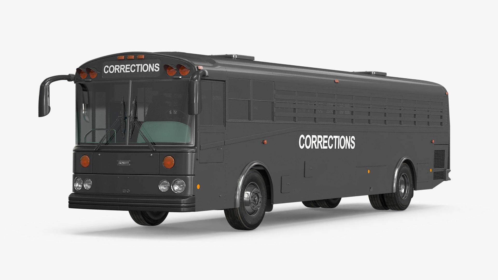 Prison Corrections Bus With Officer And Inmate Model - TurboSquid 2363204