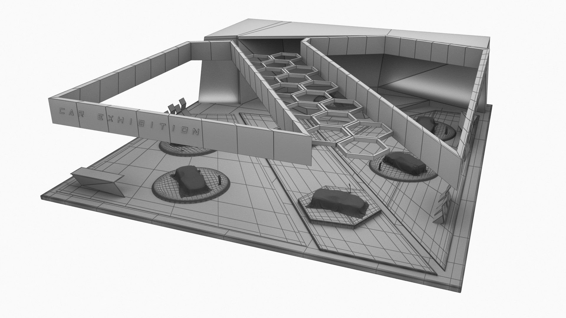 3D Futuristic Exhibition Stand 20 model - TurboSquid 1904234