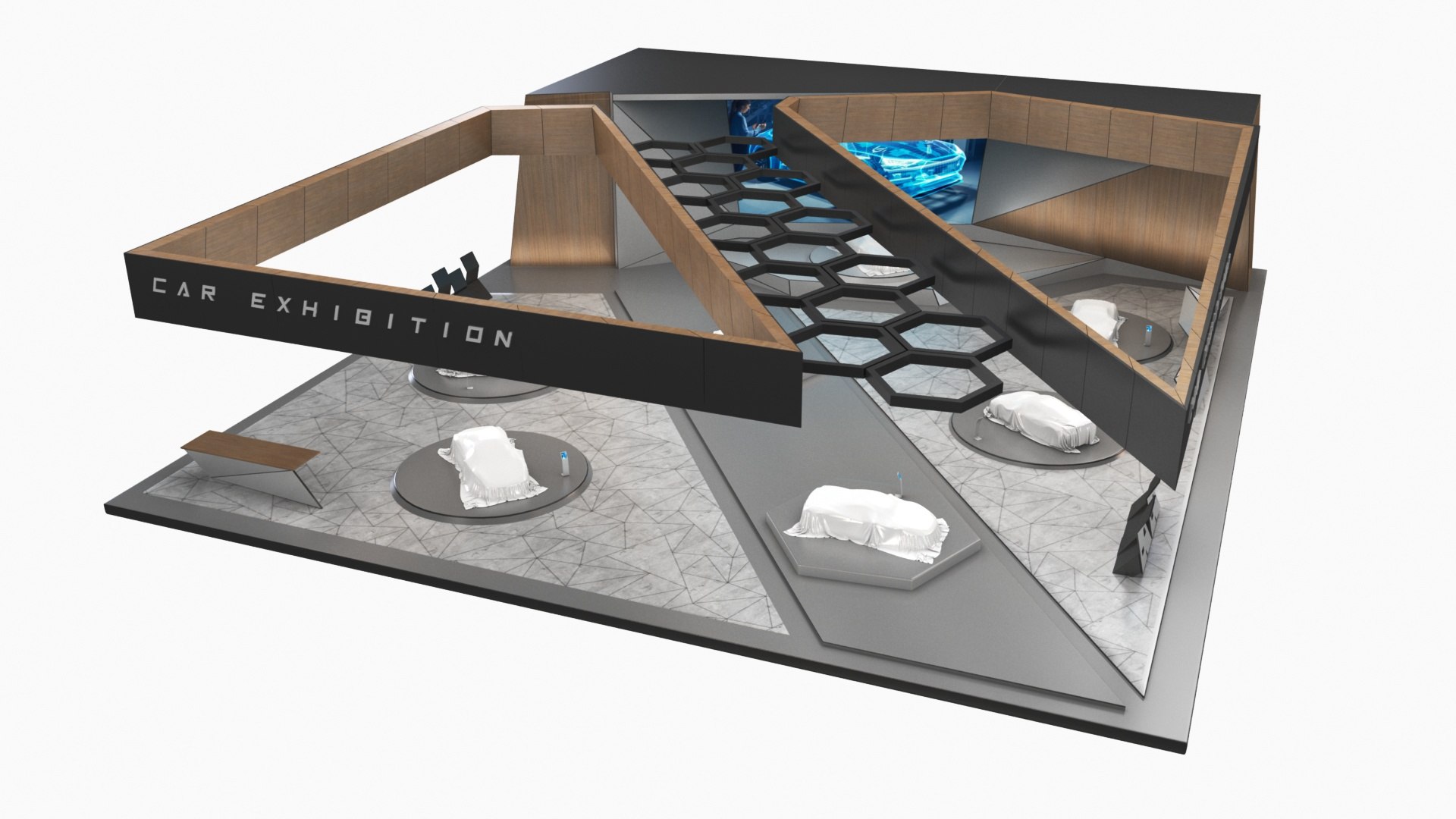 3D Futuristic Exhibition Stand 20 model - TurboSquid 1904234