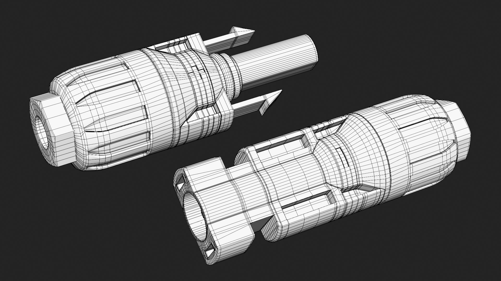 3D Model Solar Connector Plugs - TurboSquid 2348872