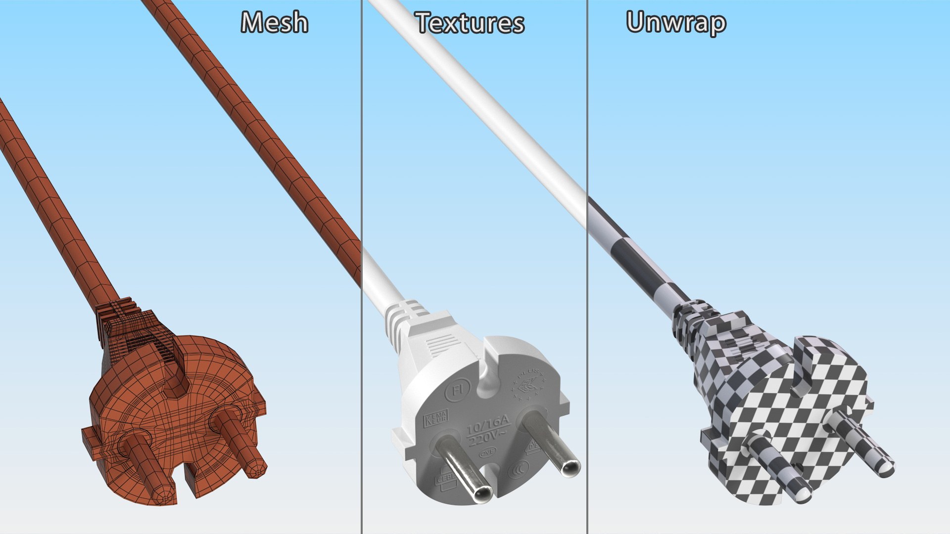 Type E Electric Plug White Rigged For Maya 3D Model - TurboSquid 2052761