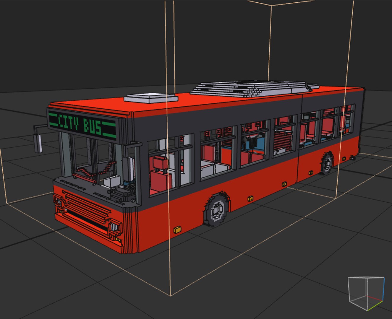 3D Voxel City Bus - TurboSquid 1401705