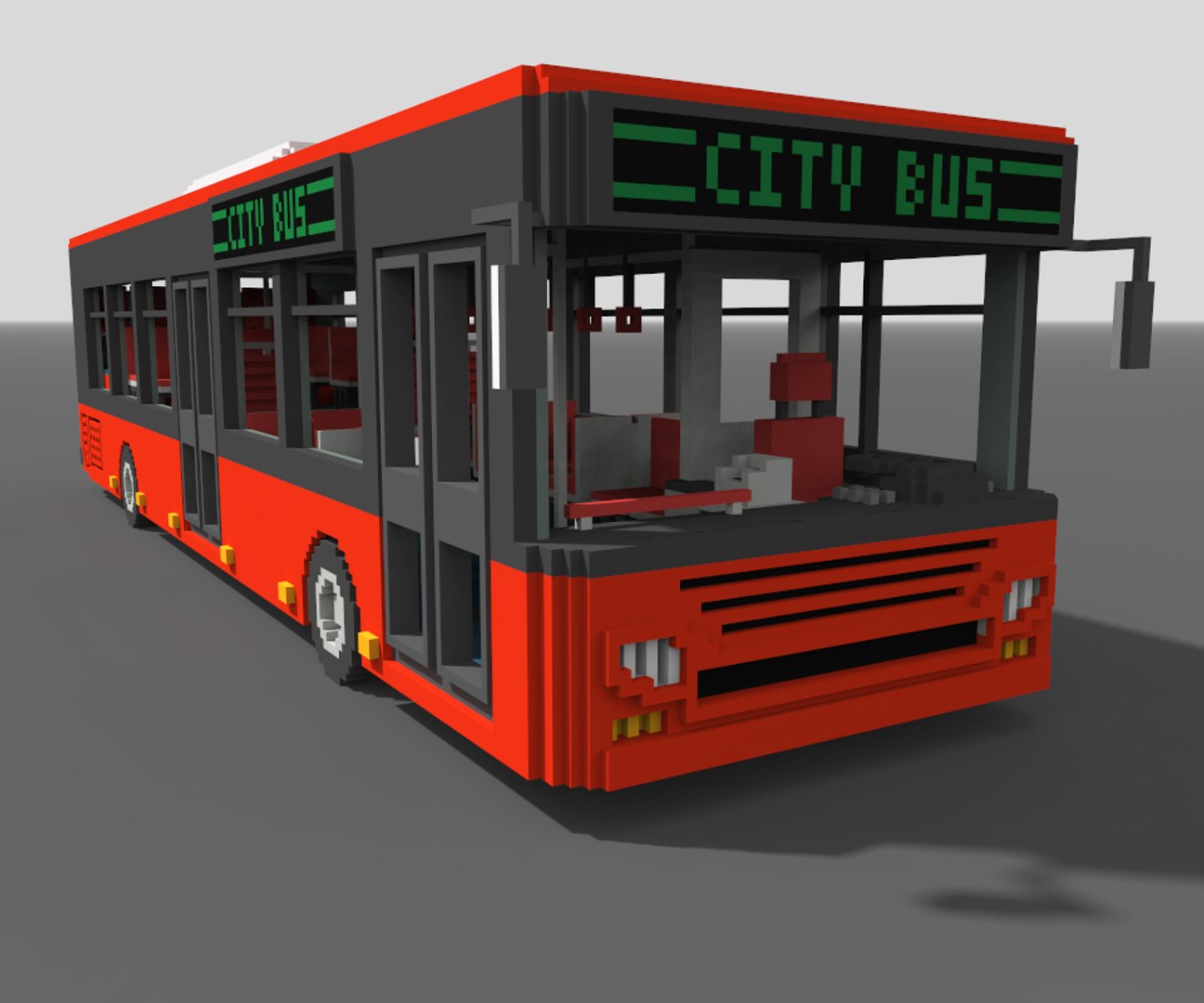 3D Voxel City Bus - TurboSquid 1401705
