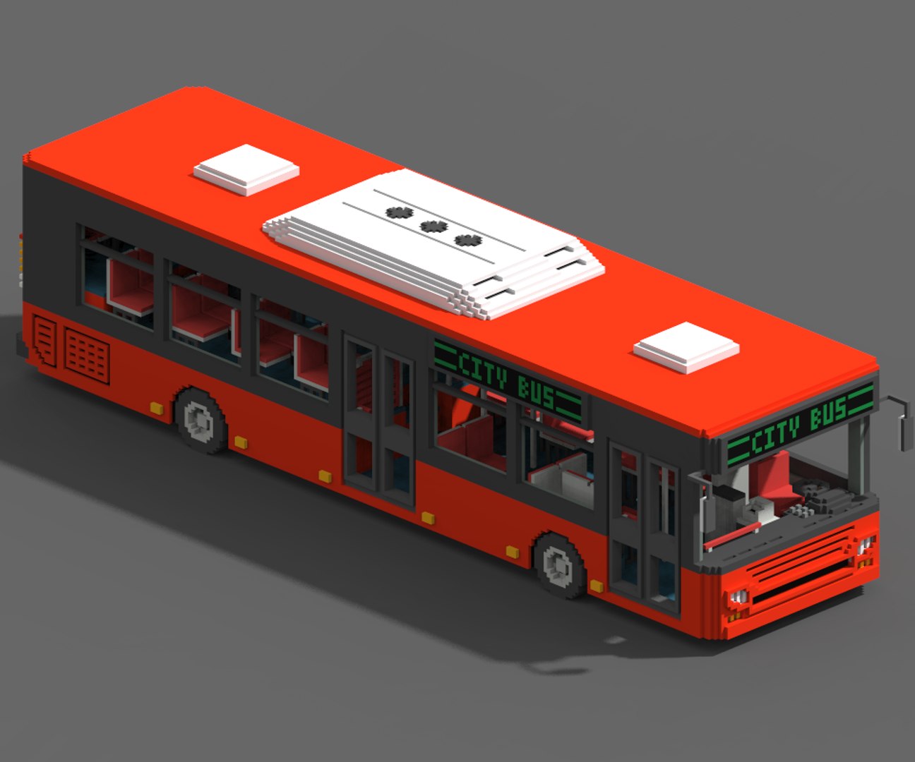 3D Voxel City Bus - TurboSquid 1401705