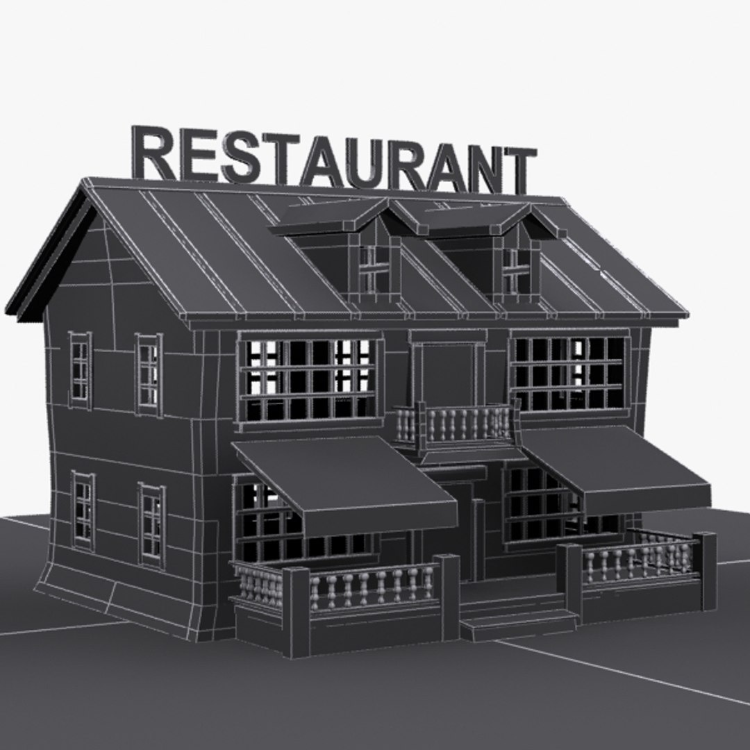 3d Model Cartoon Restaurant Toon