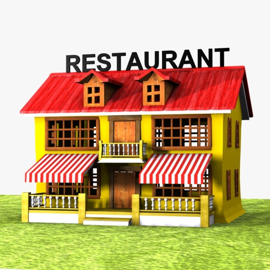 3d Model Cartoon Restaurant Toon