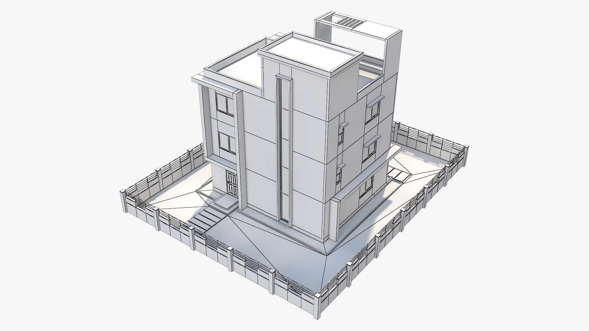 Three Storey House 3 3D Model - TurboSquid 2202276