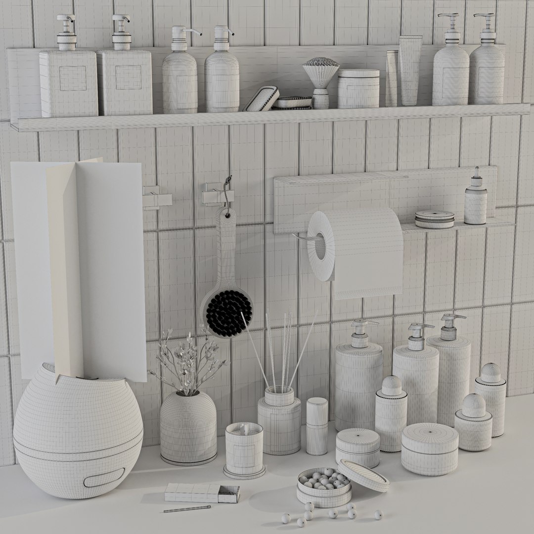 3D model Bathroom accessories 34 - TurboSquid 2135322