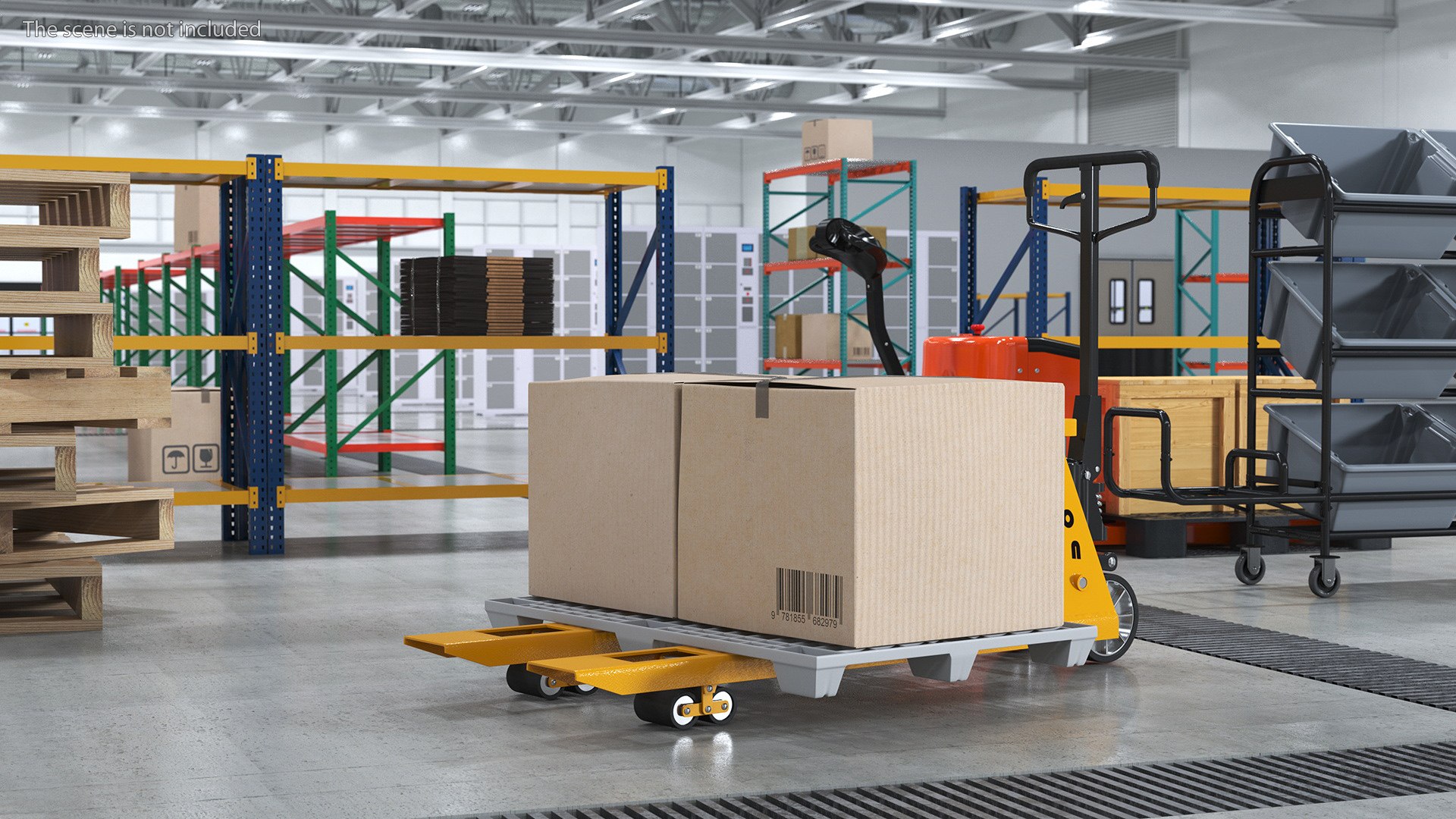 Hand Pallet Truck Lion With Boxes Rigged For Cinema 4D 3D Model ...